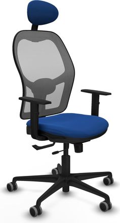 Piqueras y Crespo Computerstuhl mit 1D-Armen, h&ouml;henverstellbarer Lendenwirbelst&uuml;tze und festem Kopfteil, ausgestattet mit Syncro/Traslack und eingespritztem Schaumstoff