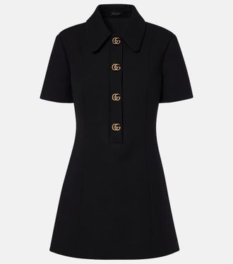 Gucci Minikleid Double G aus Woll-Cr&ecirc;pe
