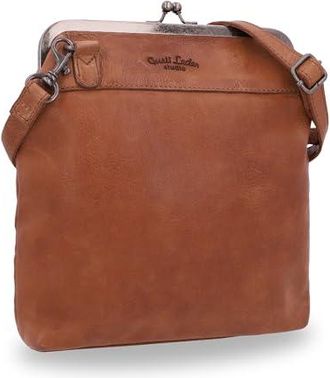 Gusti Sac Bandouli&egrave;re Femme Cuir L&eacute;ger 22,5&times;23cm, Fermeture S&eacute;curis&eacute;e, Vintage Marron, Pochette Main R&eacute;glable, Petit Sac &agrave; Main &Eacute;l&eacute;gant pour Ville et Voyage
