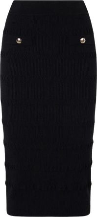 Liu Jo Femme, Jupes, Noir, Taille: 40 FR Knit Midi Skirt