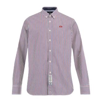 La Martina Gestreiftes Popeline-Hemd - - Shirts - Herren - Rot - M