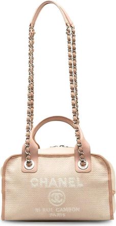 Chanel Hobo Bags - Small Canvas Deauville Bowling Bag - Gr. unisize - in Gold - f&uuml;r Damen