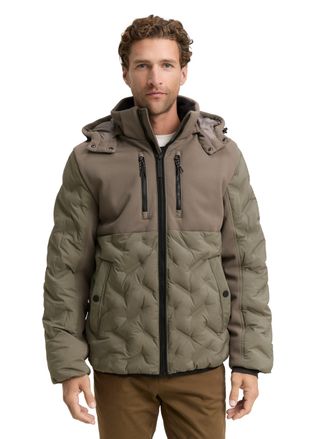 Tom Tailor Herren Hybrid Puffer-Jacke mit Steppung