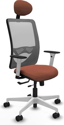 Piqueras y Crespo B&uuml;rostuhl Zulema mit wei&szlig;en und schwarzen Armlehnen, h&ouml;henverstellbare Lendenwirbelst&uuml;tze und festes Kopfteil, ausgestattet mit Syncro/Traslack. Grau/