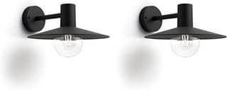 Philips Lighting Philips Mygarden, Applique murale SKUA, nécessite une ampoule max 60W E27 - Noir (Lot de 2)