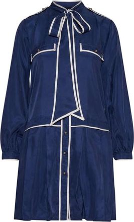Silvian Heach Femme, Robes, Bleu, Taille: 34 FR Robe &agrave; et D&eacute;tails Contrast&eacute;s