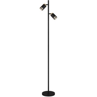 Globo Lighting Lampadaire lampadaire lampadaire orientable 2 flammes noir dor&eacute; h 153 cm