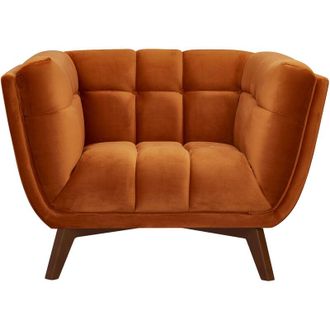 Rendez-Vous D&eacute;co Rendez-vous D&eacute;co - Fauteuil en velours orange curcuma - mona