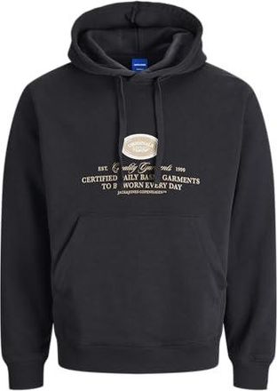 Jack & Jones Hood Ch Jorgreene Branding Sweat &agrave; Capuche, Noir, L Homme