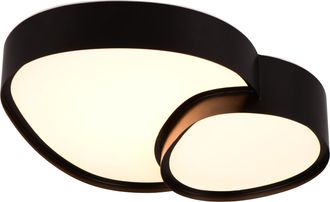 Trio Leuchten Deckenleuchte Rise 647510232, Metall Schwarz matt, Schirm Kunststoff Weiß, inkl. 21 Watt LED, Fernbedienung, Dimmbar, Lichtfarbe einstellbar