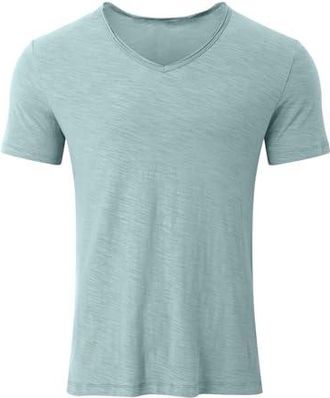 Generic T-shirt &agrave; col en V pour homme - Manches courtes - Coupe ajust&eacute;e - Confortable - Doux - D&eacute;contract&eacute; - Pour lentra&icirc;nement en plein air, la gym, lentra&icirc;n