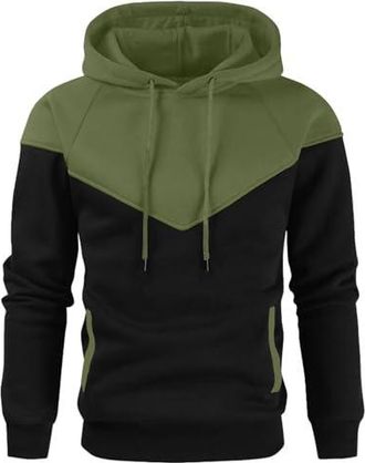 Generic Sweat &agrave; capuche pour homme - Cordon de serrage - Manches longues - Polaire douce - Pull dext&eacute;rieur tendance - Streetwear - Haut en polaire - Confortab