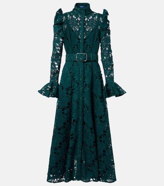 LEO LIN Robe midi Aliyah en dentelle