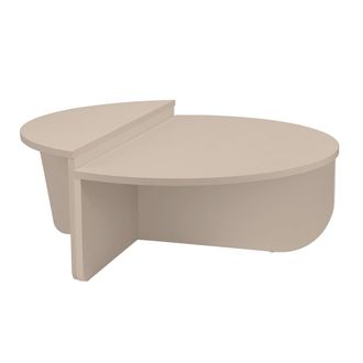 Calicosy Set mit 2 Couchtischen, mehrere Ebenen, abgerundet, Melaminplatten, Kaschmir, Kollektion Podium, Wohnzimmer, 90 x 90 x 35 cm (B x T x H)
