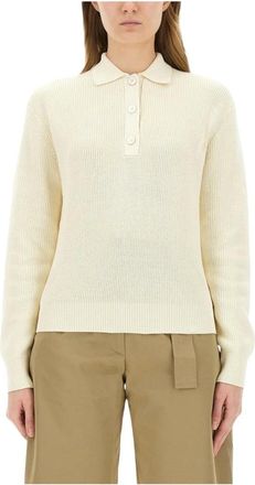 STUDIO NICHOLSON Femme, Tops, Beige, Taille: 36 FR Pull Polo en Tricot C&ocirc;tel&eacute;
