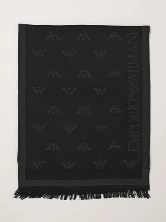 Emporio Armani &Eacute;charpe en laine avec motif logo all-over