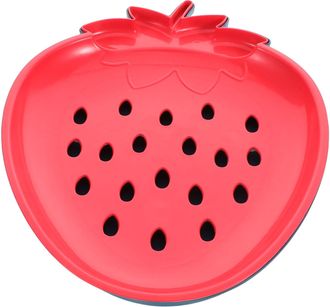 BESPORTBLE Doppelschichtiger Abtropfkorb Erdbeerform Gemüse und Reis Waschschale Bpa frei für Obst und Snacks Blau rot Multifunktional Spülmaschinenfest Effektiv