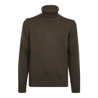 Zanone Gr&uuml;ner Strickpullover mit hohem Kragen Aw23 - - Knitwear - Herren - Gr&uuml;n - XL