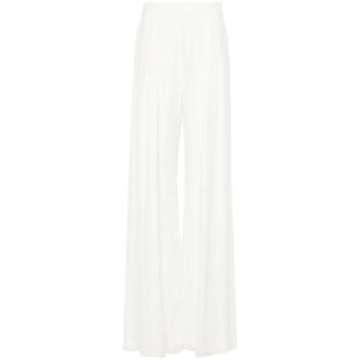 Max Mara Braut Seiden Palazzo Hose - - Trousers - Damen - Wei&szlig; - XS