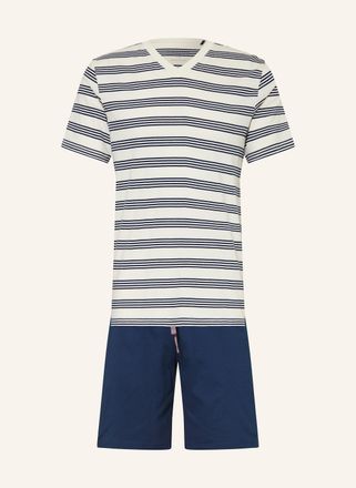 Schiesser Shorty-Schlafanzug Casual Nightwear blau