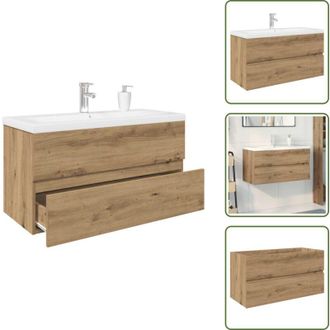 vidaXL vidaXL Waschbeckenunterschrank mit Einbaubecken und Wasserhahn