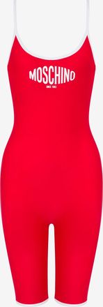 Moschino Bedruckter einteiliger Lycra-Schwimmanzug - Rot