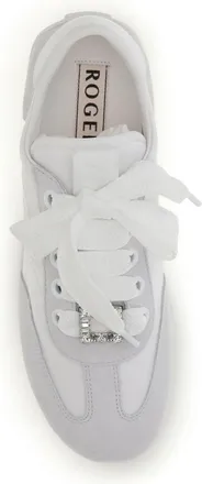 Roger Vivier Womens Sneakers Viv Low White Suede Trainers