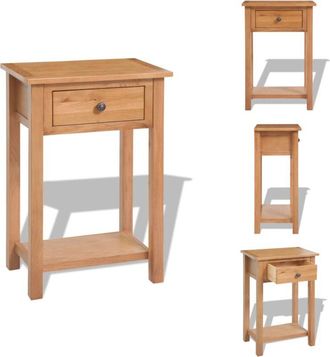 vidaXL Konsolentisch 50x32x75 cm Massivholz Eiche - Holztisch - Konsolentisch - Nachtisch - Esszimmertisch - Wohnzimmerschrank