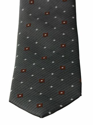 Dolce & Gabbana Gray Patterned Classic Mens Slim Necktie Polyester Clothing