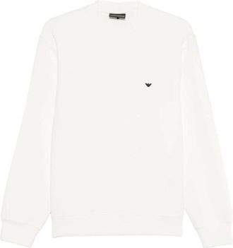 Emporio Armani Homme, Sweatshirts et sweats &agrave; capuche, Blanc, Taille: XL SweaT-shirt ras du cou avec d&eacute;tail logo