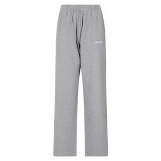 Sporty & Rich Pantalon de jogging large &agrave; logo Serif brod&eacute; - Femme - Pantalons - Gris - Taille: 38 FR