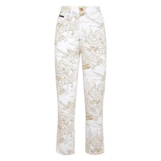 Philipp Plein Skeleton-print Cropped Jeans - - Jeans - Damen - Wei&szlig; - W26