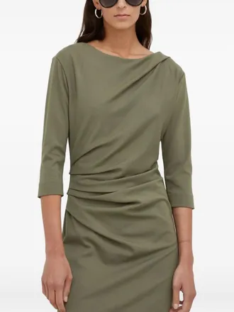 Tiger Of Sweden Drapiertes Midikleid mit Dreiviertel&auml;rmeln - Gr&uuml;n