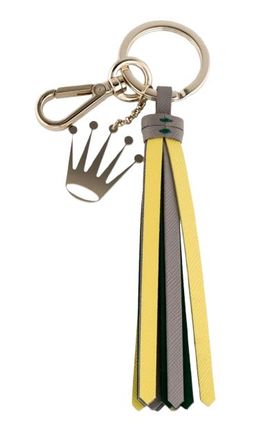 Rolex Yellow Leather Crown Tassel Keychain