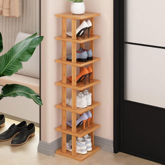 Generic Schmales Schuhregal aus Bambus, Platzsparendes DIY-Schuhregale for Den Boden, Schuhst&auml;nder for Eingangsbereich, Wohnzimmer, Schlafzimmer und Balkon