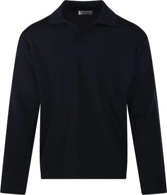 Roberto Collina Polo ML - - Tops - Herren - Blau - 2XL