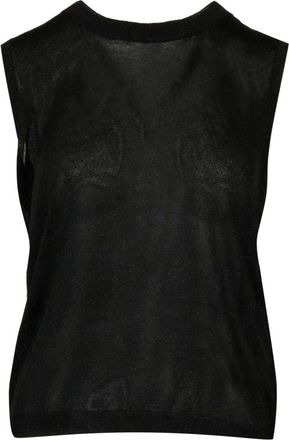 Gran Sasso Femme, Tops, Noir, Taille: 36 FR Top en maille sans manches en lurex