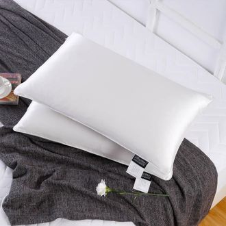 LilySilk 100% Seide Kissen mit Naturseide-F&uuml;llung - Weiches, allergikerfreundliches Kopfkissen f&uuml;r erholsamen Schlaf 1PC Wei&szlig; 40x60cm-0.7kg