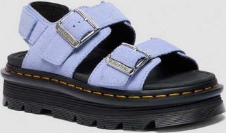 Dr. Martens Su&egrave;de Zebzag Wildleder Sandalen in Blau, Gr&ouml;&szlig;e: 36