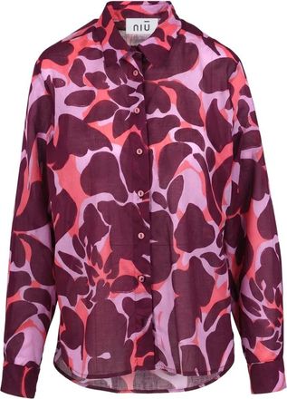 Ni&ugrave; Niu, Femme, Blouses et Chemises, Multicolore, Taille: 40 FR Chemise &agrave; Imprim&eacute; G&eacute;om&eacute;trique