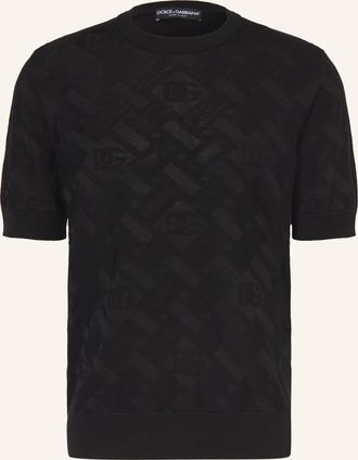 Dolce & Gabbana Strick-Poloshirt Aus Seide schwarz