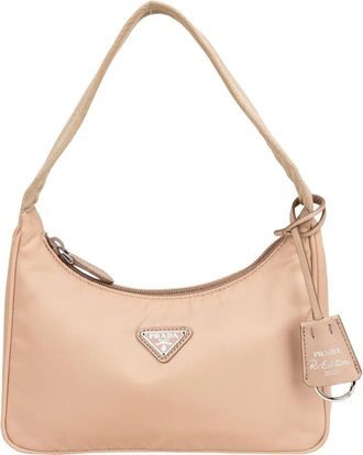 Prada Crossbody Bags - Prada Nylon Triangle Re-Edition Handbag - Gr. unisize - in Beige - f&uuml;r Damen