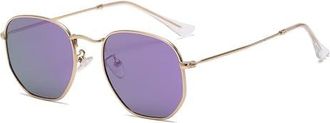 Generic Lunettes De Soleil Polaris&eacute;es &Agrave; Monture M&eacute;tallique Irr&eacute;guli&egrave;re For Hommes Et Femmes, Lunettes De Soleil De F&ecirc;te De Vacances &Agrave; La(Purple)