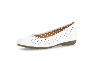Gabor Damen Klassische Ballerinas, Frauen Flats,Pumps,Halbschuhe,Sommerschuhe,Slipper,Ballerina-Schuhe,Ballett-Schuhe,flach,Weiss,37.5 EU / 4.5 UK