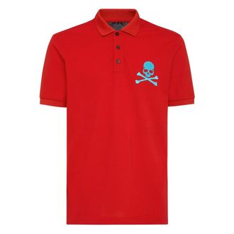 Philipp Plein Homme, Tops, Rouge, Taille: 2XL Polo Slim Fit MC