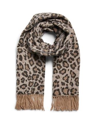 Pieces Pieces Femme Pcjira Wool Scarf Noos charpe, Naturel/AOP:LEO, Taille unique EU