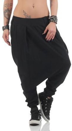 Malito more than fashion Malito de Base Pantalon en Style Harem Baggy 91086 Femme Taille Unique (Noir)