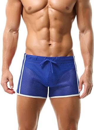 Feoya Boxer Homme Sexy Transparent en Maille - String Slip Sous-vêtement - Style 3 Bleu XL