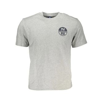North Sails Bedrucktes Baumwoll-T-Shirt mit Rundhalsausschnitt - - Tops - Herren - Grau - 2XL