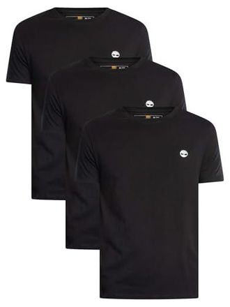 Timberland Homme Lot De 3 T-Shirts Ajust&eacute;s Dustan, Black, XXL